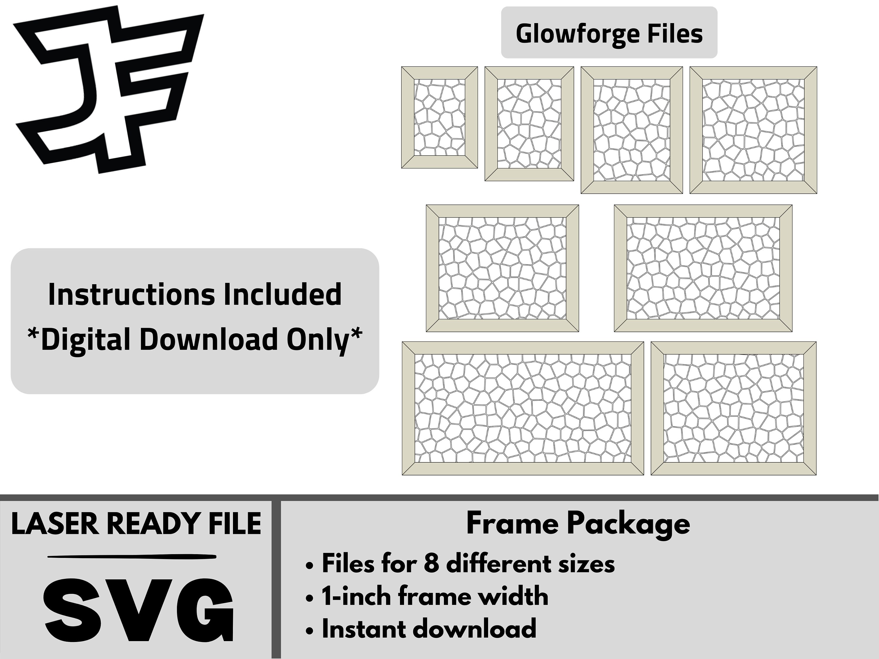 Frames With Cobblestone Pattern SVG Files for Laser Cutting - Glowforge ...