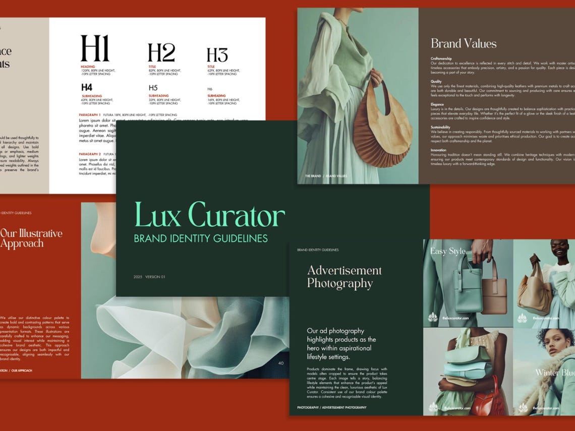 Canva Brand Identity Template: 45-page Luxury Design System Guide - Etsy
