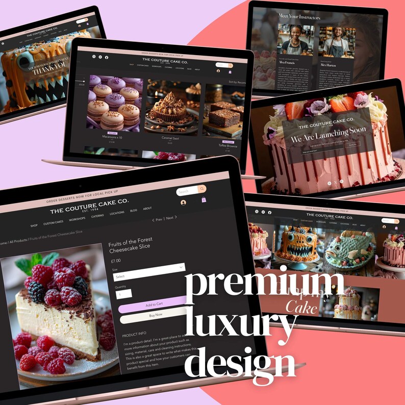 Cake Website Wix Template for Bakery Pastry Shop Website Design, Wix ...