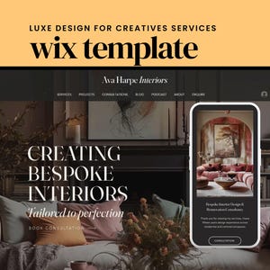 Luxury Wix Template Designer Creative Services Online Bookings Theme ...