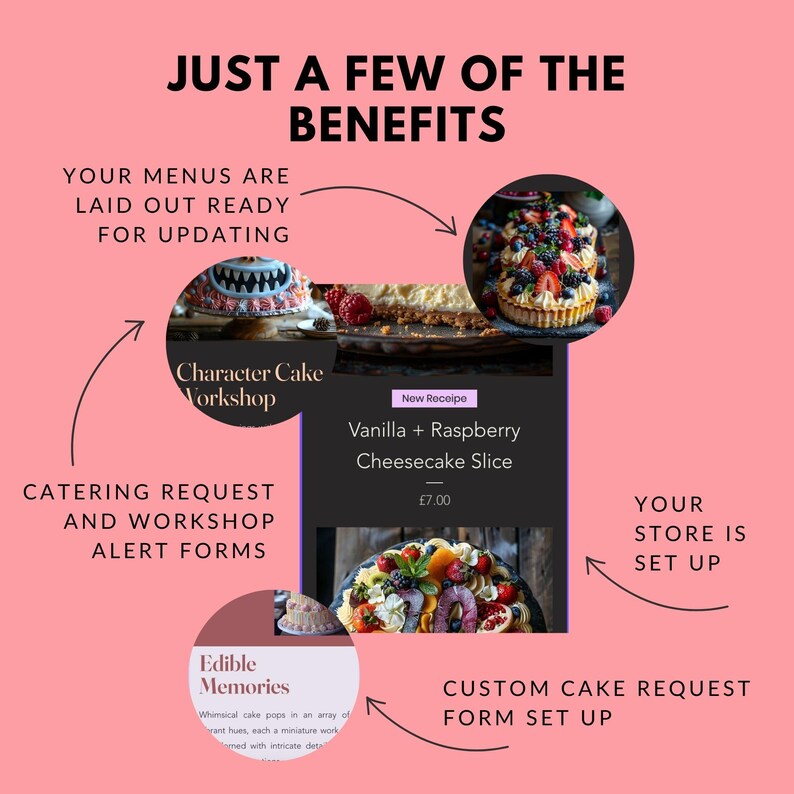 Cake Website Wix Template for Bakery Pastry Shop Website Design, Wix ...