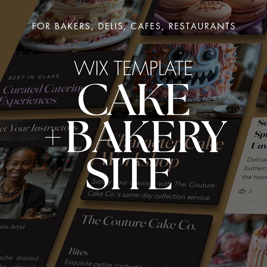 Cake Website Wix Template for Bakery Pastry Shop Website Design, Wix ...