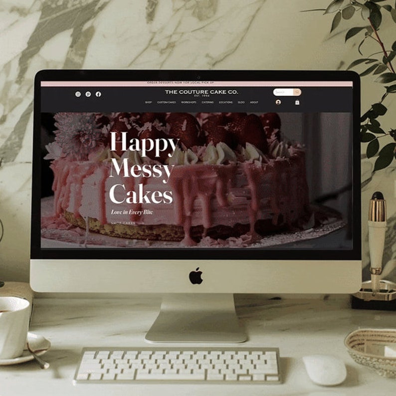 Cake Website Wix Template for Bakery Pastry Shop Website Design, Wix ...