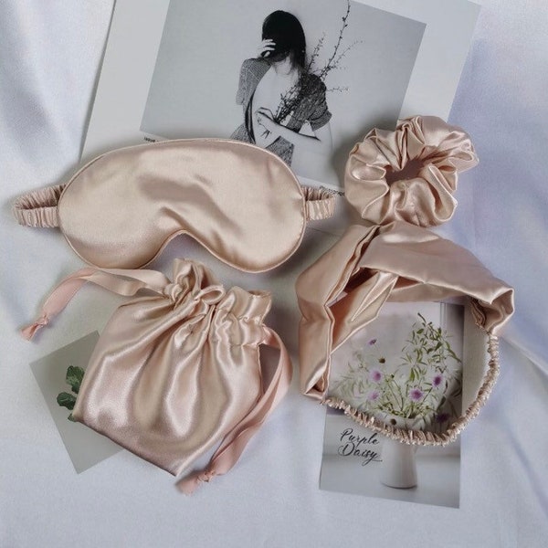 Satin Eye Mask Scrunchie and Bag - Etsy