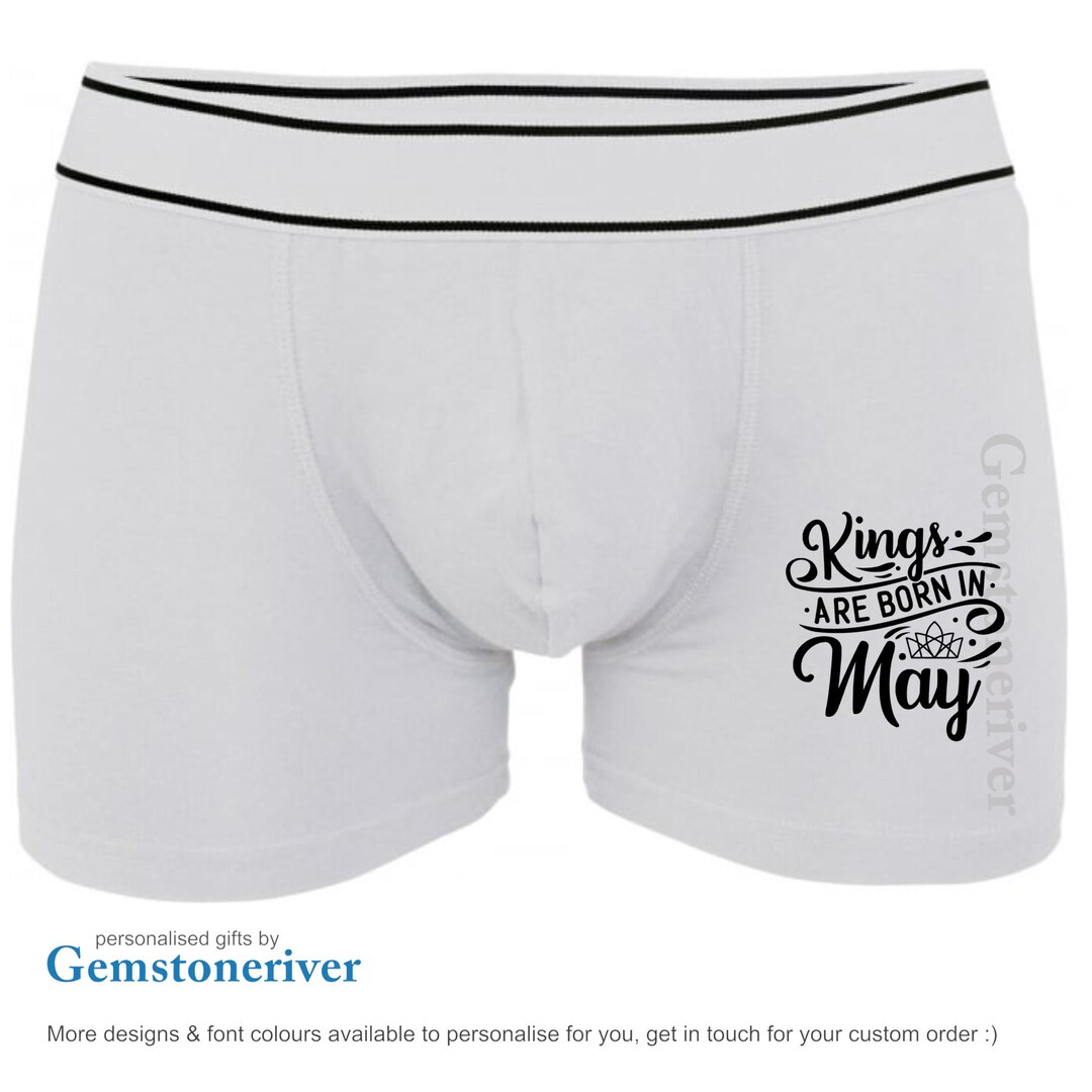 Personalized 'kings Are Born in May' Boxer Briefs, Birthday Gift - Etsy