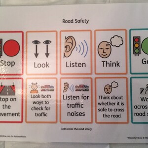 Road Safety Poster & Flash Cards on Keyring Asd/autism/adhd/childminder ...
