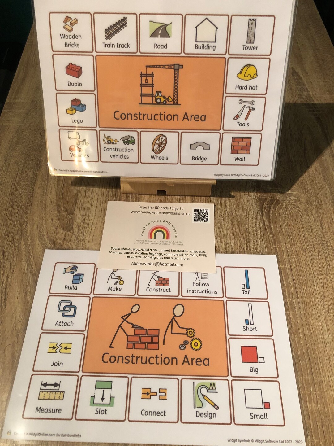 EYFS Construction Area Vocabulary Mat With Visuals - ASD Autism Visual ...