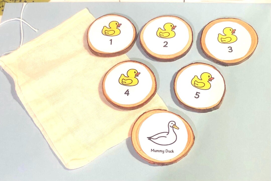 Wooden Duck Counting Discs: Number Rhyme Learning Toy - Etsy UK