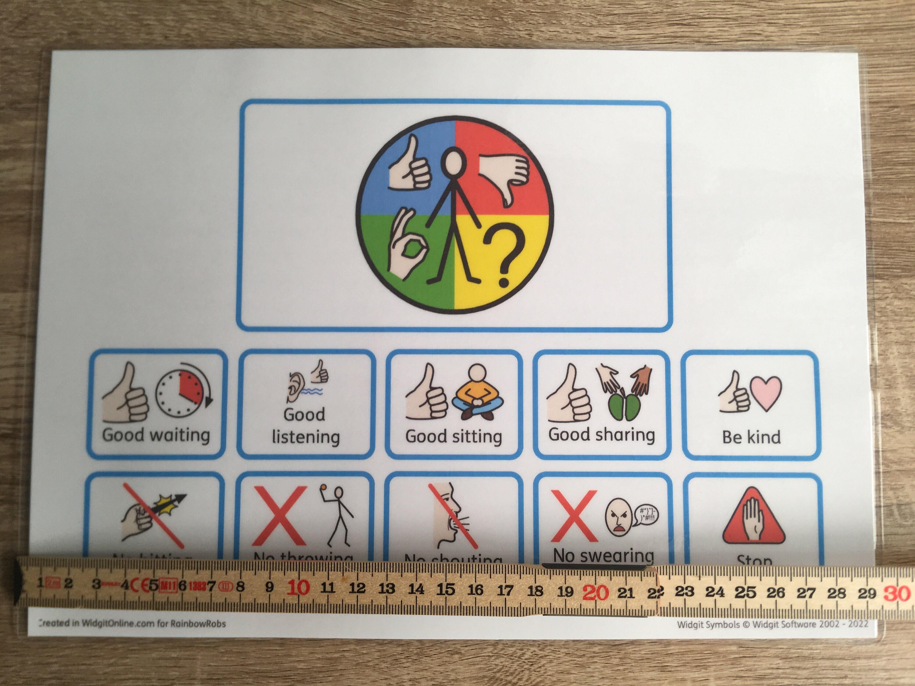 Behaviour Keyring and Behaviour Poster Communication Mat - Etsy UK