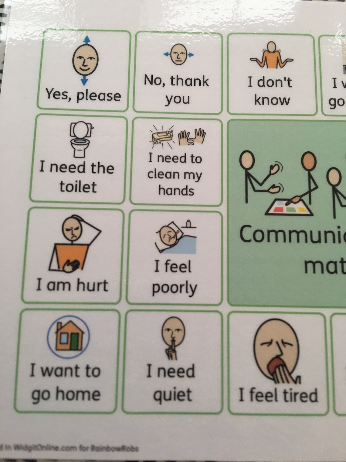 Communication Mat - ASD Autism Special Needs Speech and Language Non ...