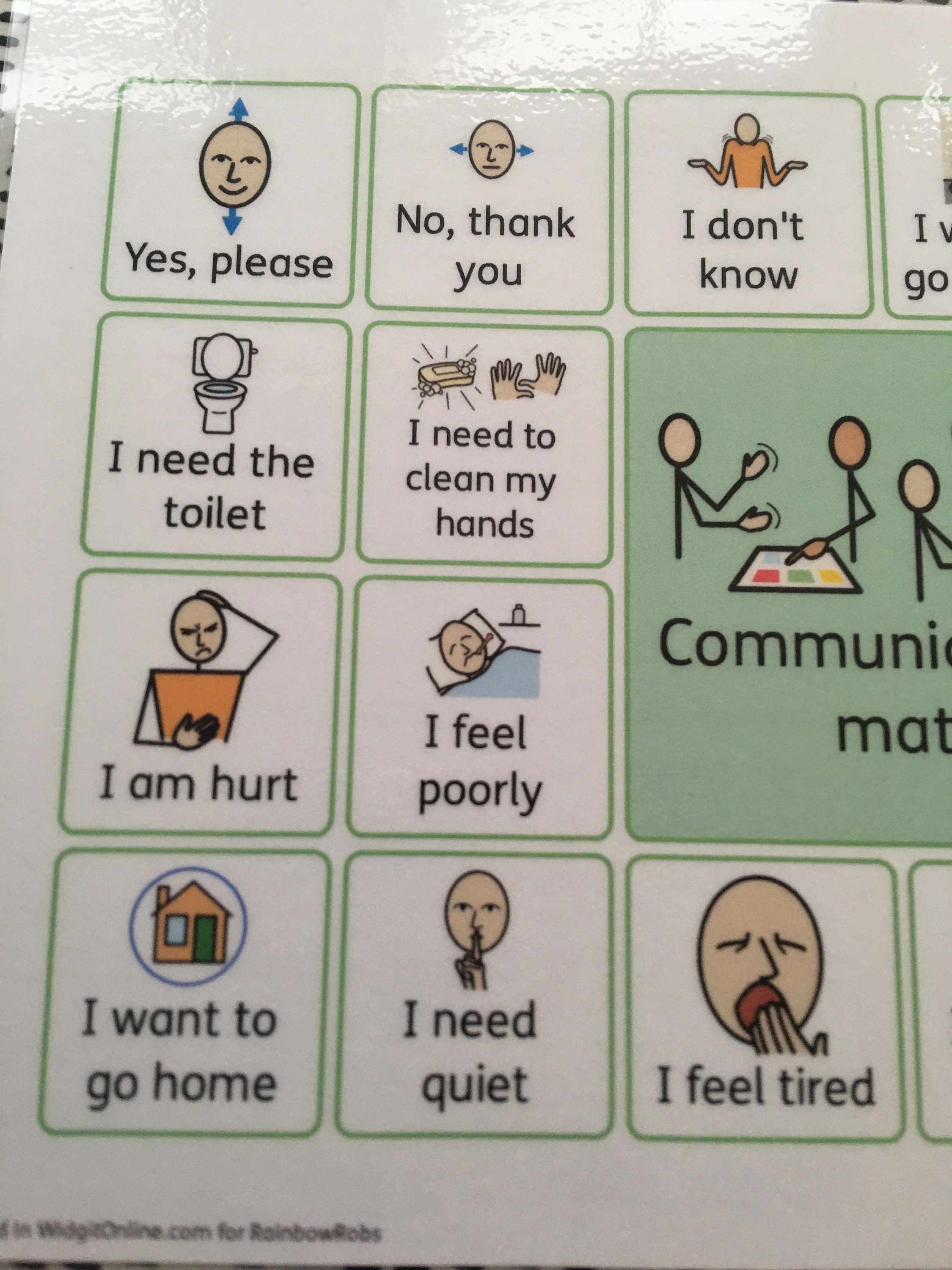 Communication Mat - ASD Autism Special Needs Speech and Language Non ...