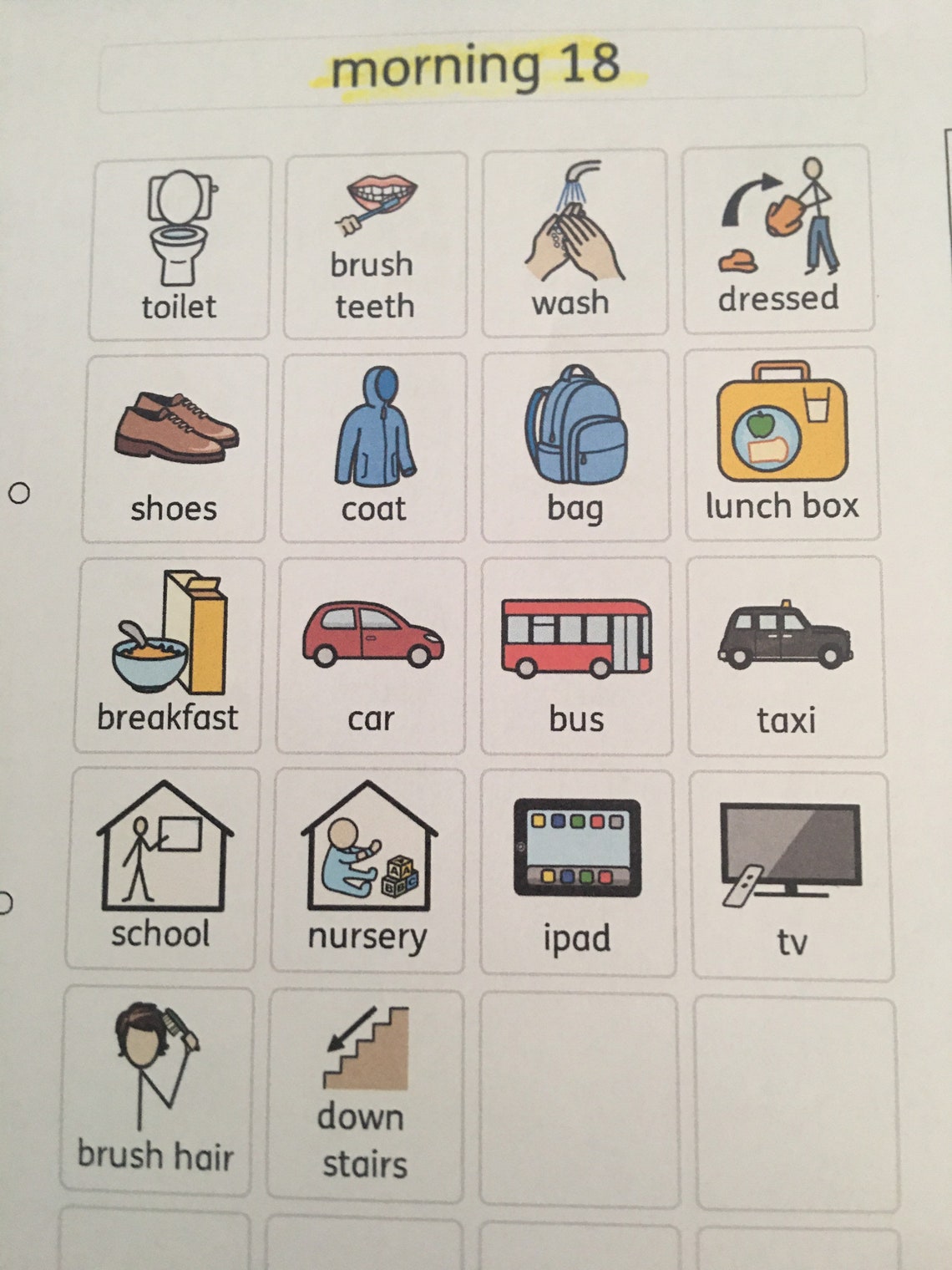 Morning Routine board with 18 visuals symbols pecs Autism ADHD | Etsy