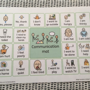 Communication Flash Cards on a Keyring & Communication Mat Set | Etsy