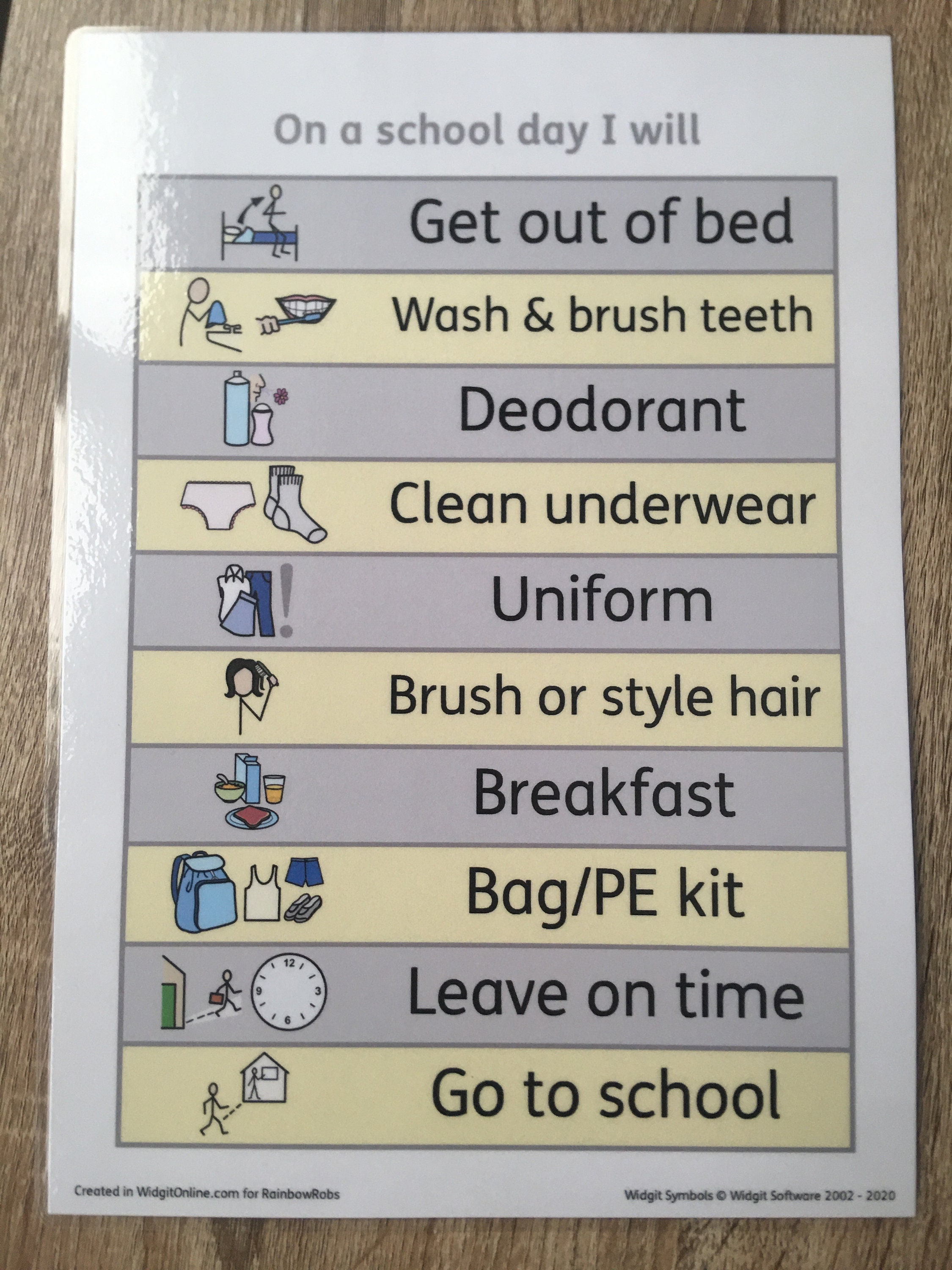 Back to School Daily Routine Chart for Teenagers Girl or Boy | Etsy UK
