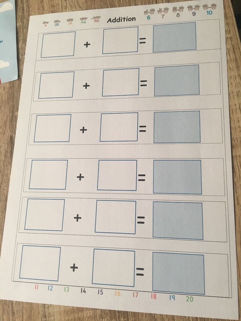 Home School Education Key Stage 1 Maths Addition Set 1-20 - Etsy