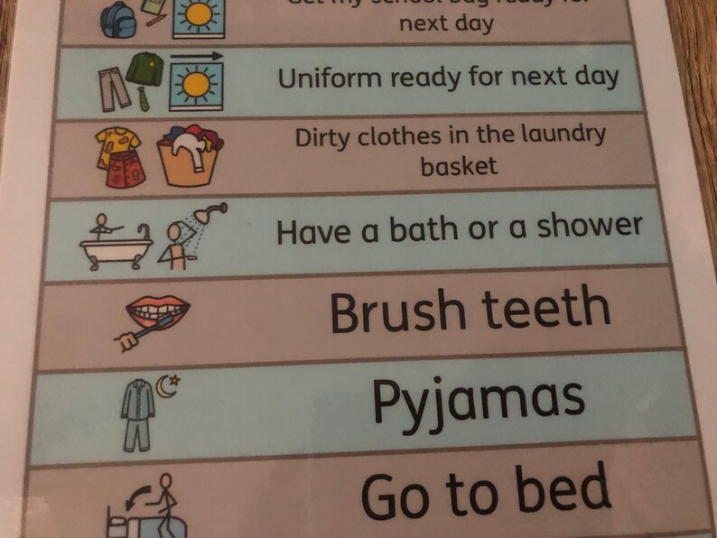 Laminated Daily Routine Chart: Teen/asd/adhd - Etsy Canada