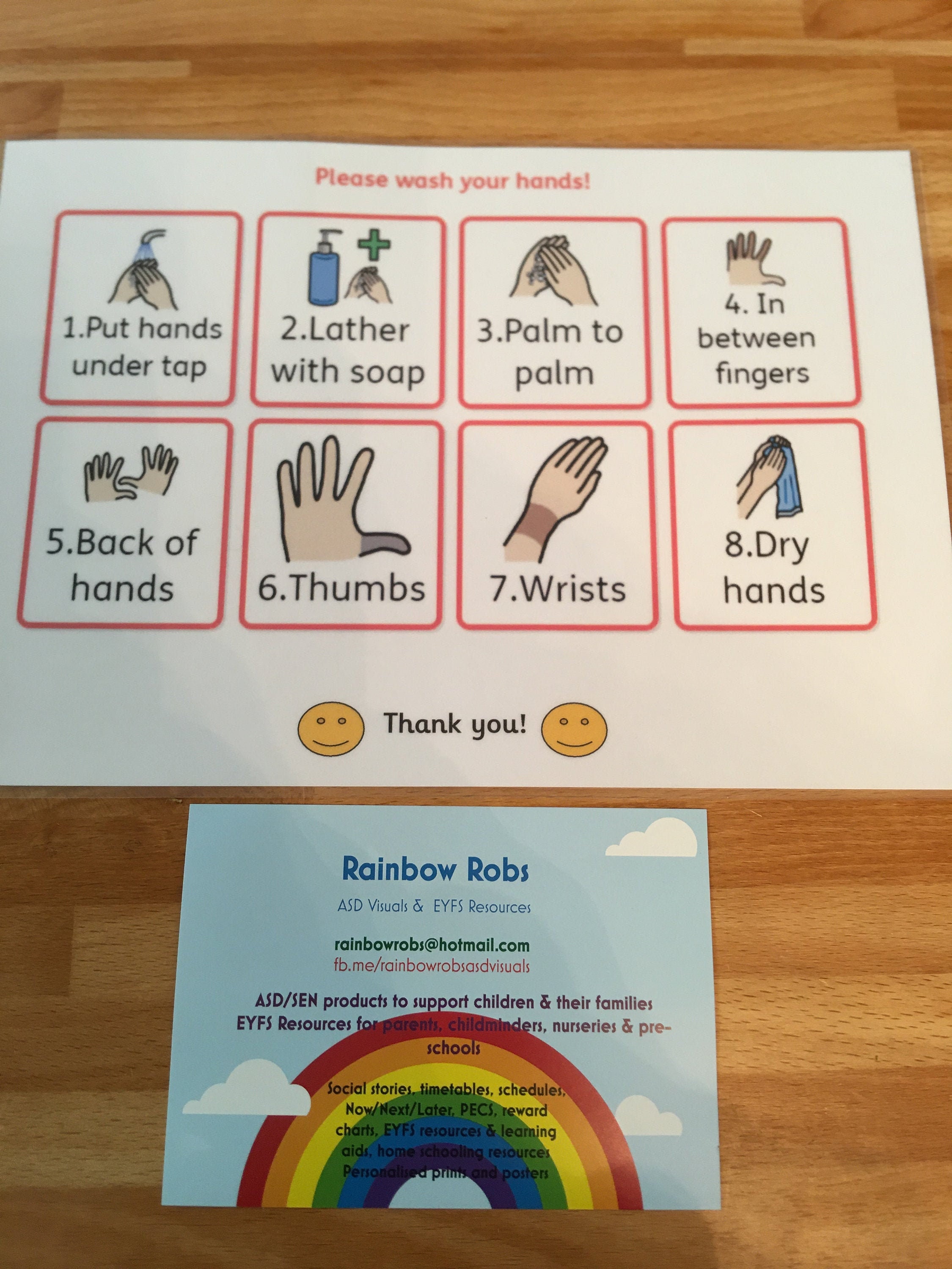 Step by Step Visual Handwashing Poster Hygiene Safety - Etsy UK