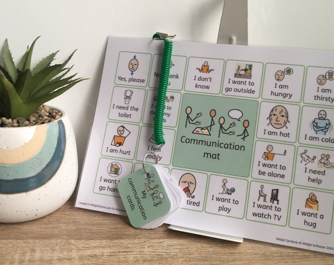 Communication Flash Cards on a Keyring & Communication Mat Set - ASD ...