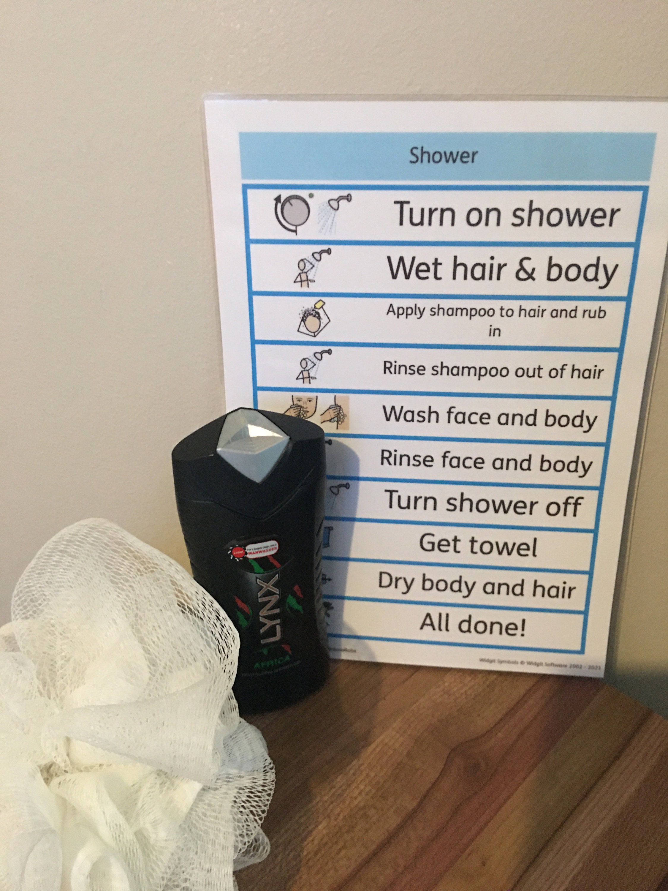 Shower Instructions Teenage Hygiene Chart With Visuals Asd/adhd/sen ...