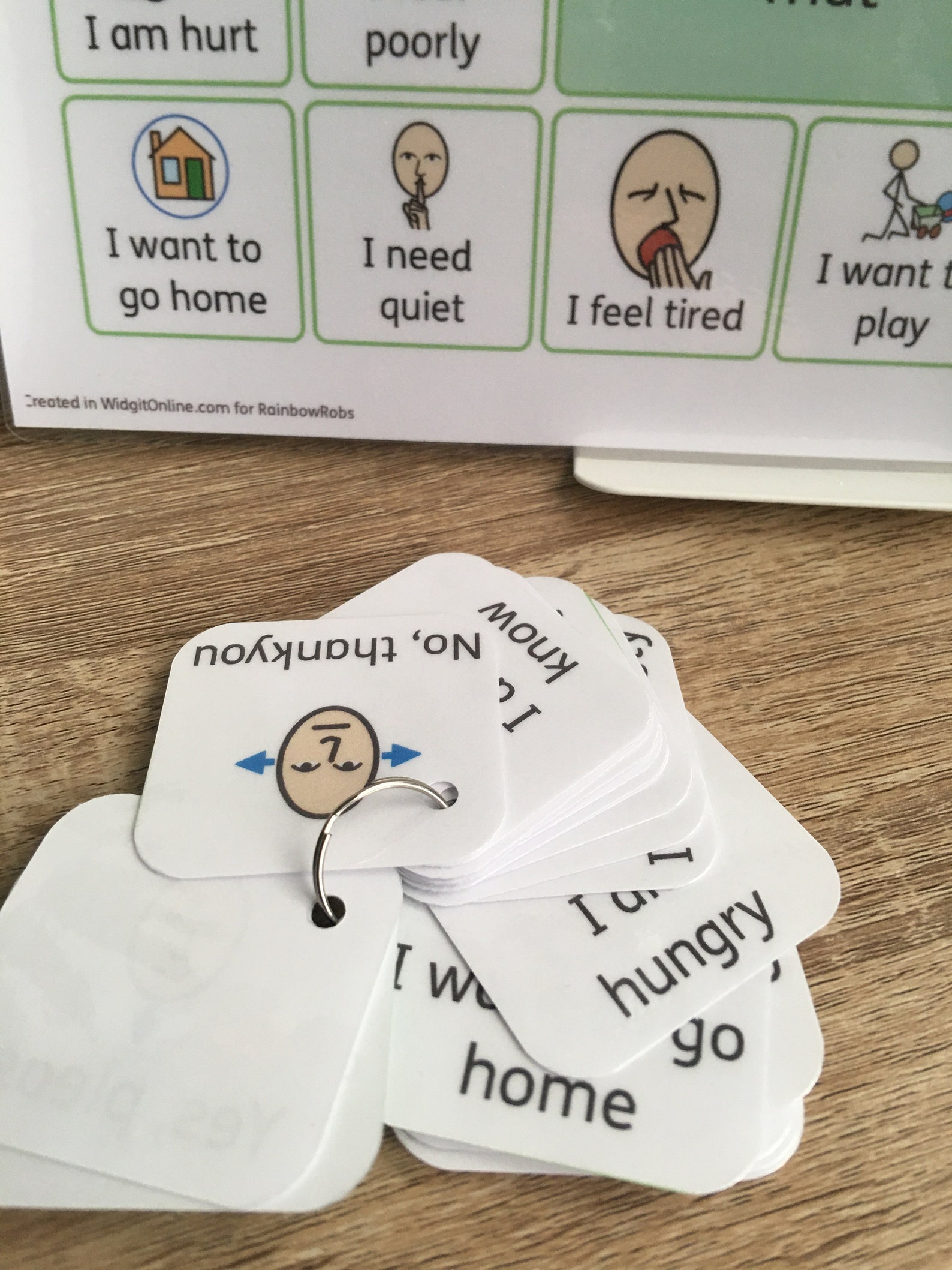 Communication Flash Cards on a Keyring & Communication Mat Set - ASD ...
