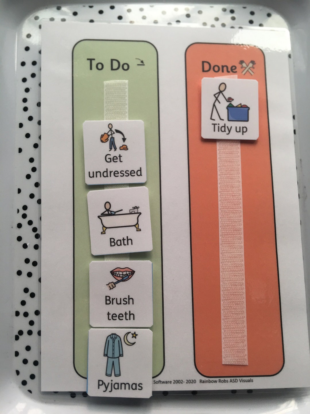 PERSONALISED - to Do / Done Visual Routine Board With Large ...