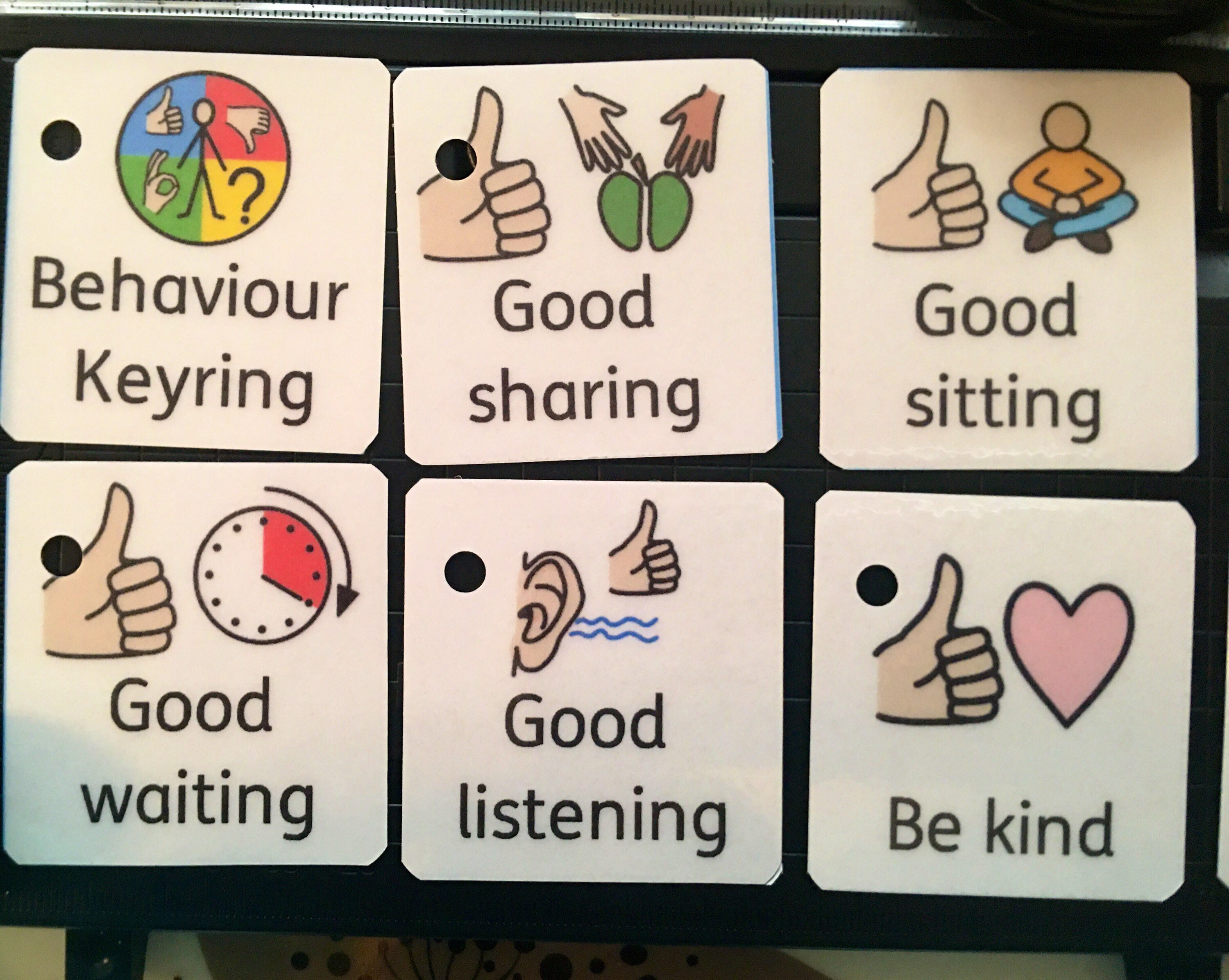 Behaviour Keyring and Behaviour Poster Communication Mat | Etsy UK