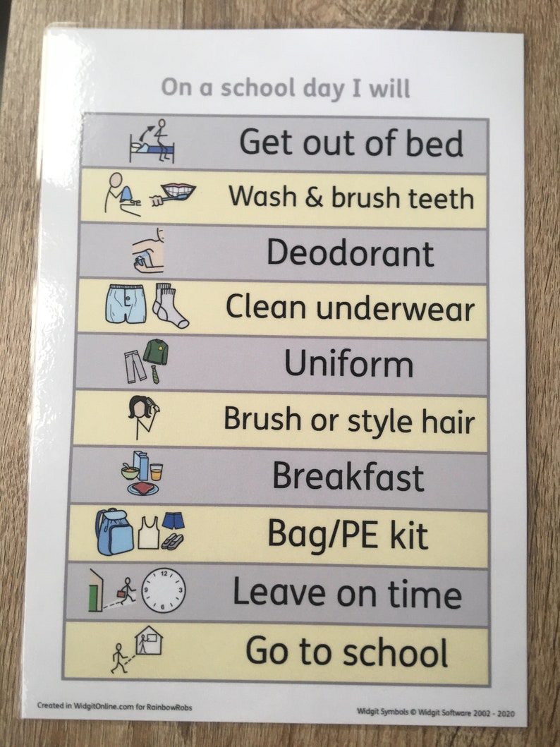 Back to School Daily Routine Chart for Teenagers Girl or Boy | Etsy UK