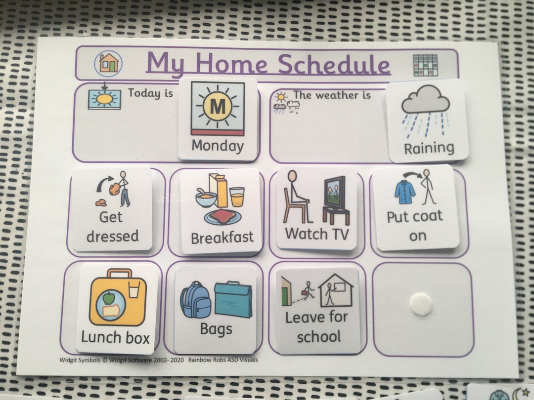 Daily Routine Home Schedule With Day of the Week and Weather - Plus 25 ...