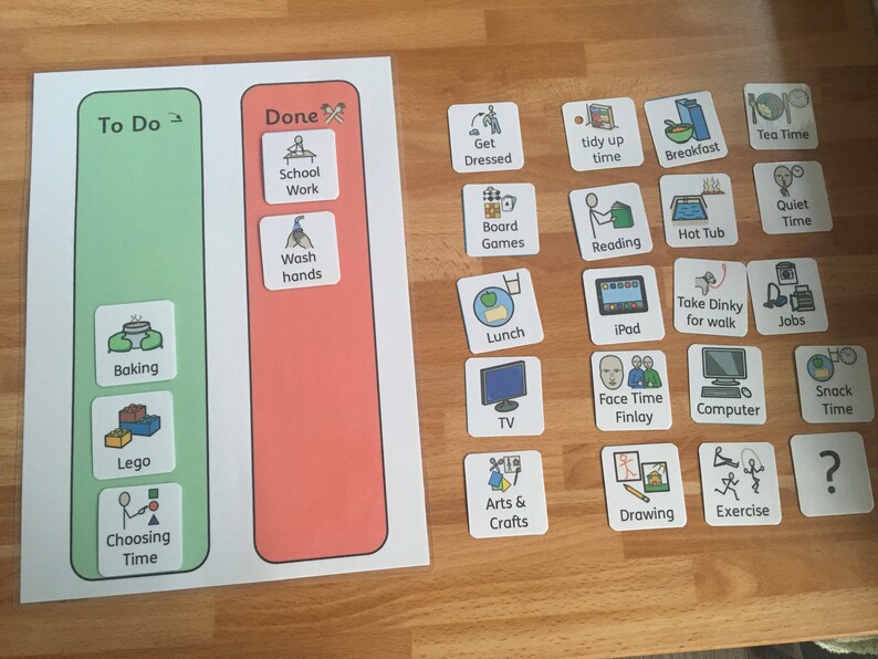 Home school To do / Done visual routine board with | Etsy