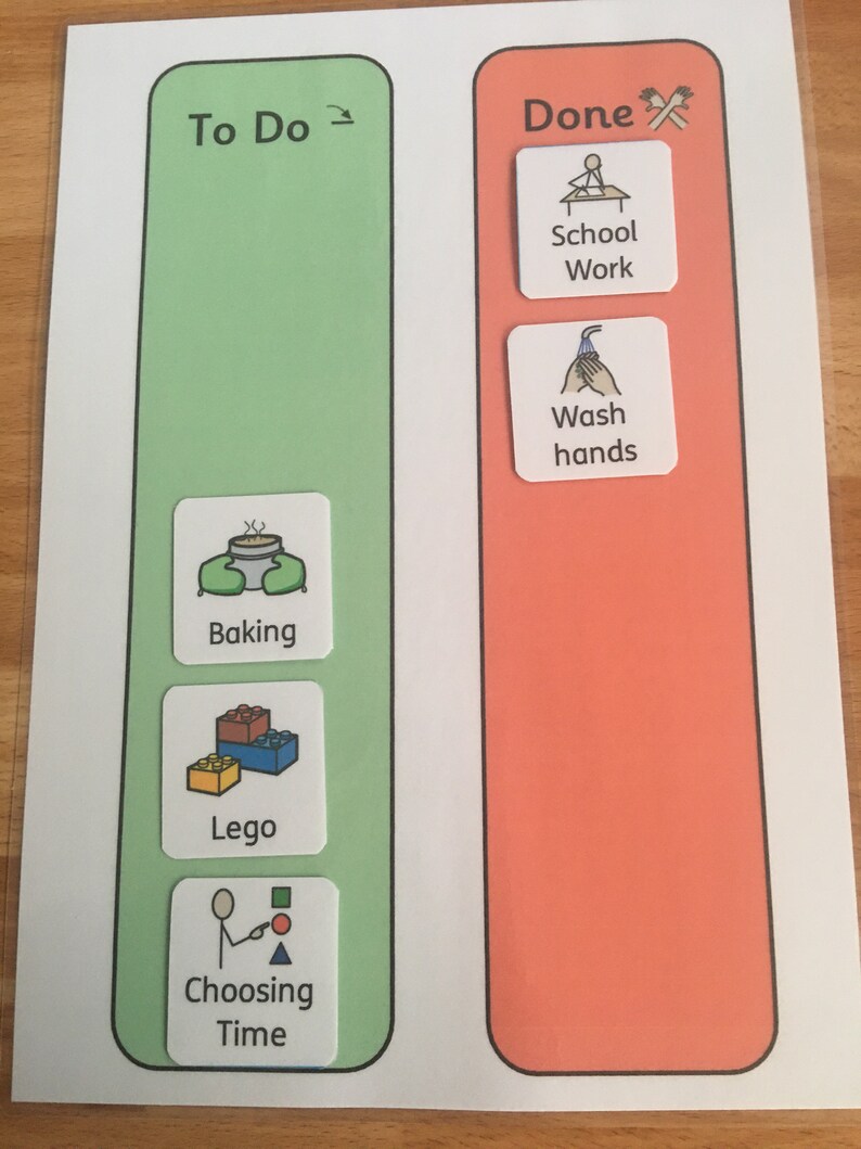 Home school To do / Done visual routine board with | Etsy