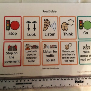 Road Safety Poster & Flash Cards on Keyring Asd/autism/adhd/childminder ...