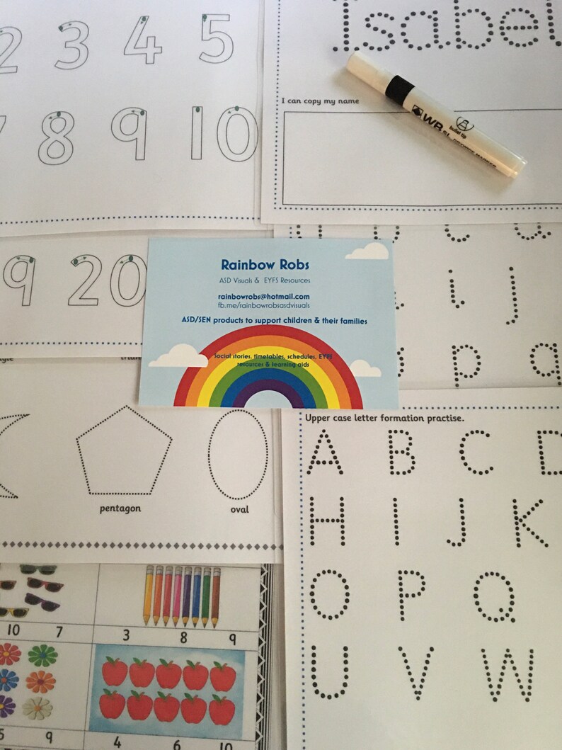 EYFS Starting school name writing letter and number formation | Etsy