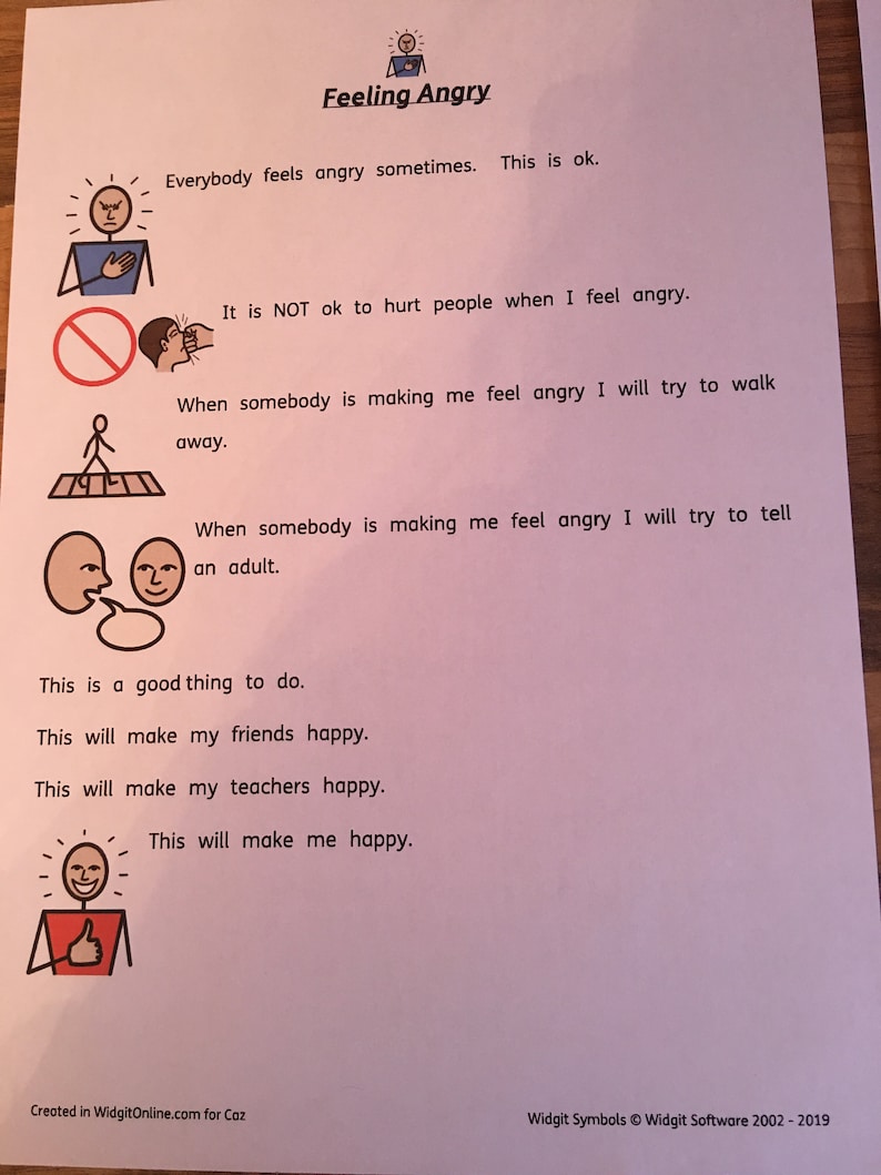 When I Feel Angry Social Story - Etsy