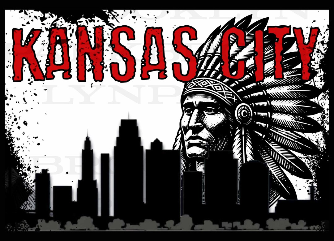 Kansas City, Skyline, Indian Chief, FABRIC APPLIQUE, Sew On, Flannel ...