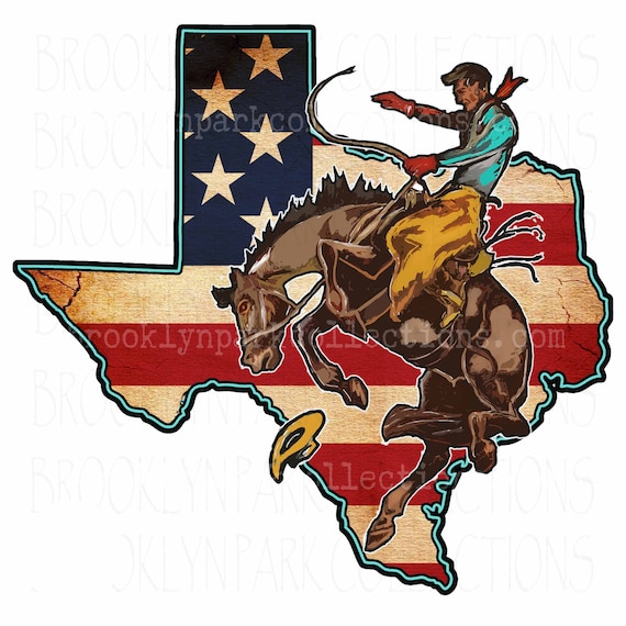 Texas State Rodeo Cowboy American Flag SUBLIMATION - Etsy