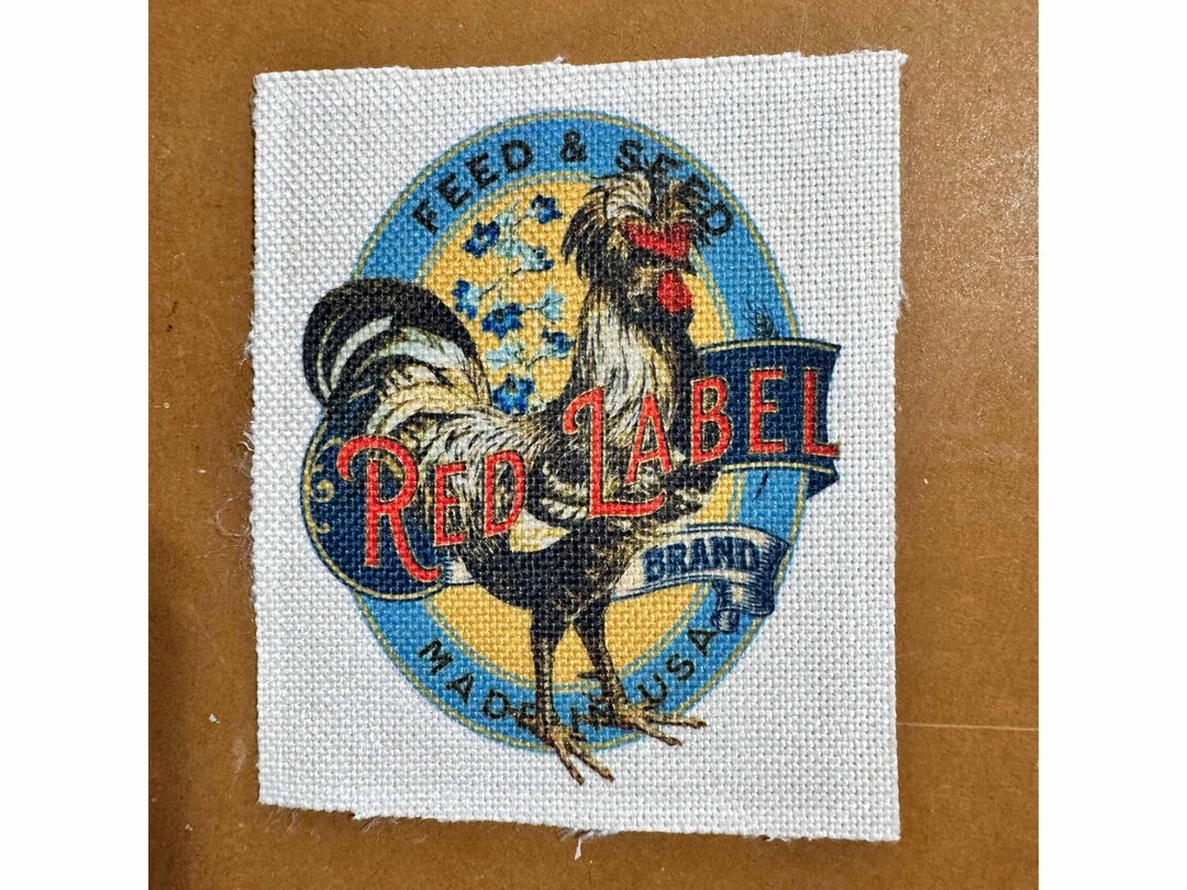 Feed Seed, Rooster, SAMPLE, APPLIQUE FABRIC, Patch, Sew On, Shirt ...