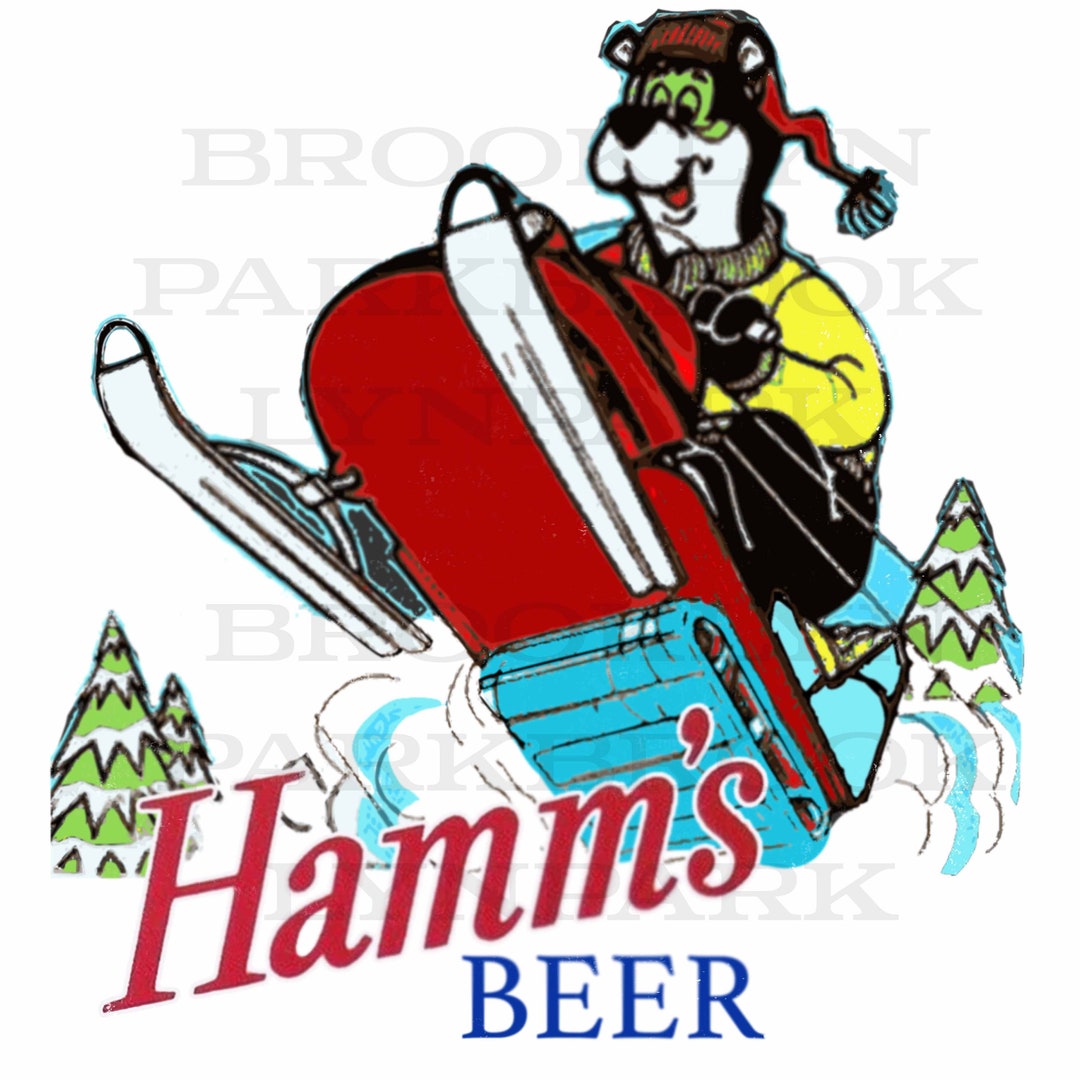 Hamm’s Beer Bear, Snowmobile, FABRIC APPLIQUE, Sew On, Quilt, Shirt ...