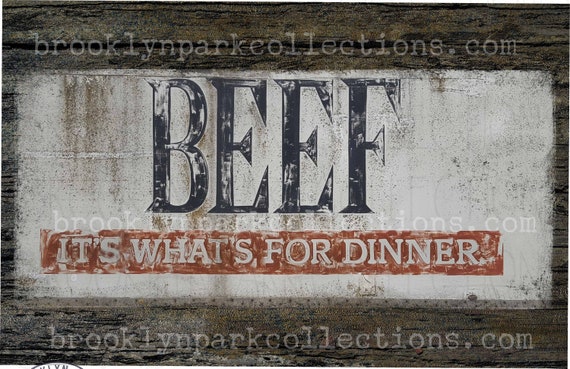 BEEF It's What for Dinner Sign Art SUBLIMATION | Etsy