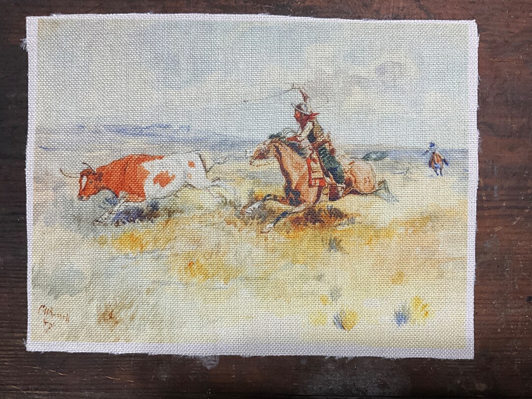 Cowboy, Horse, Roping Cattle, Patch, SAMPLE, APPLIQUE FABRIC, Patch ...