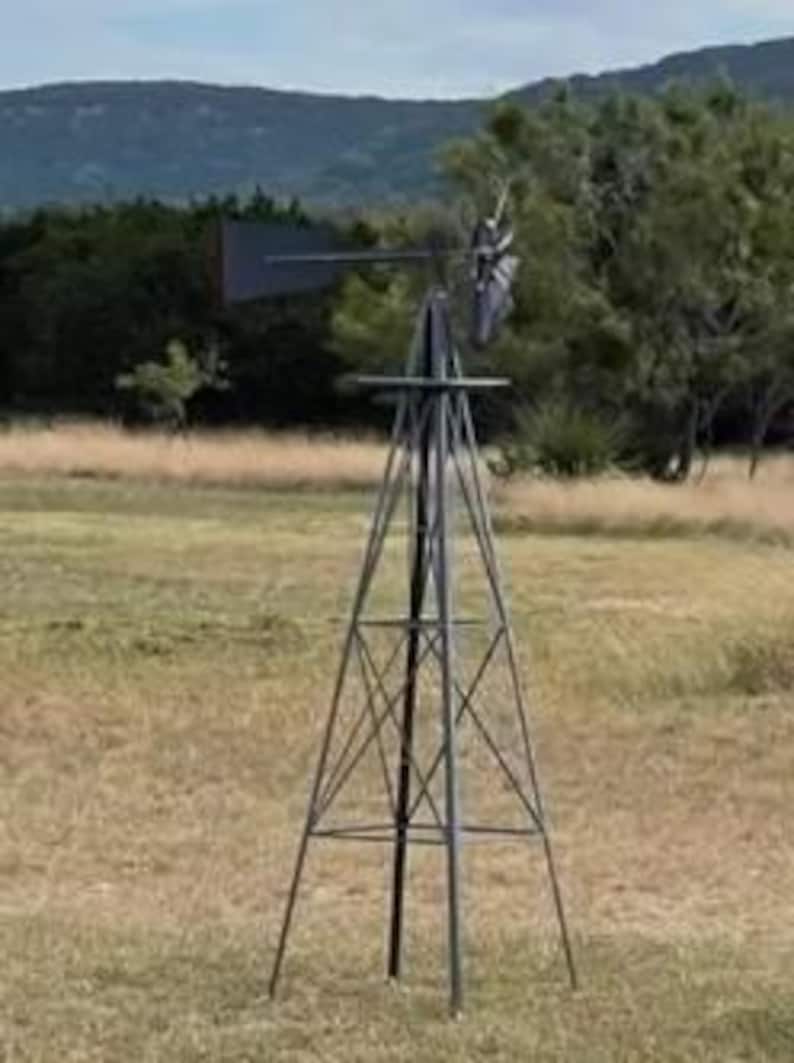 Windmill 8FT Weather Resistant Garden / Yard Metal Ornamental Wind Mill ...