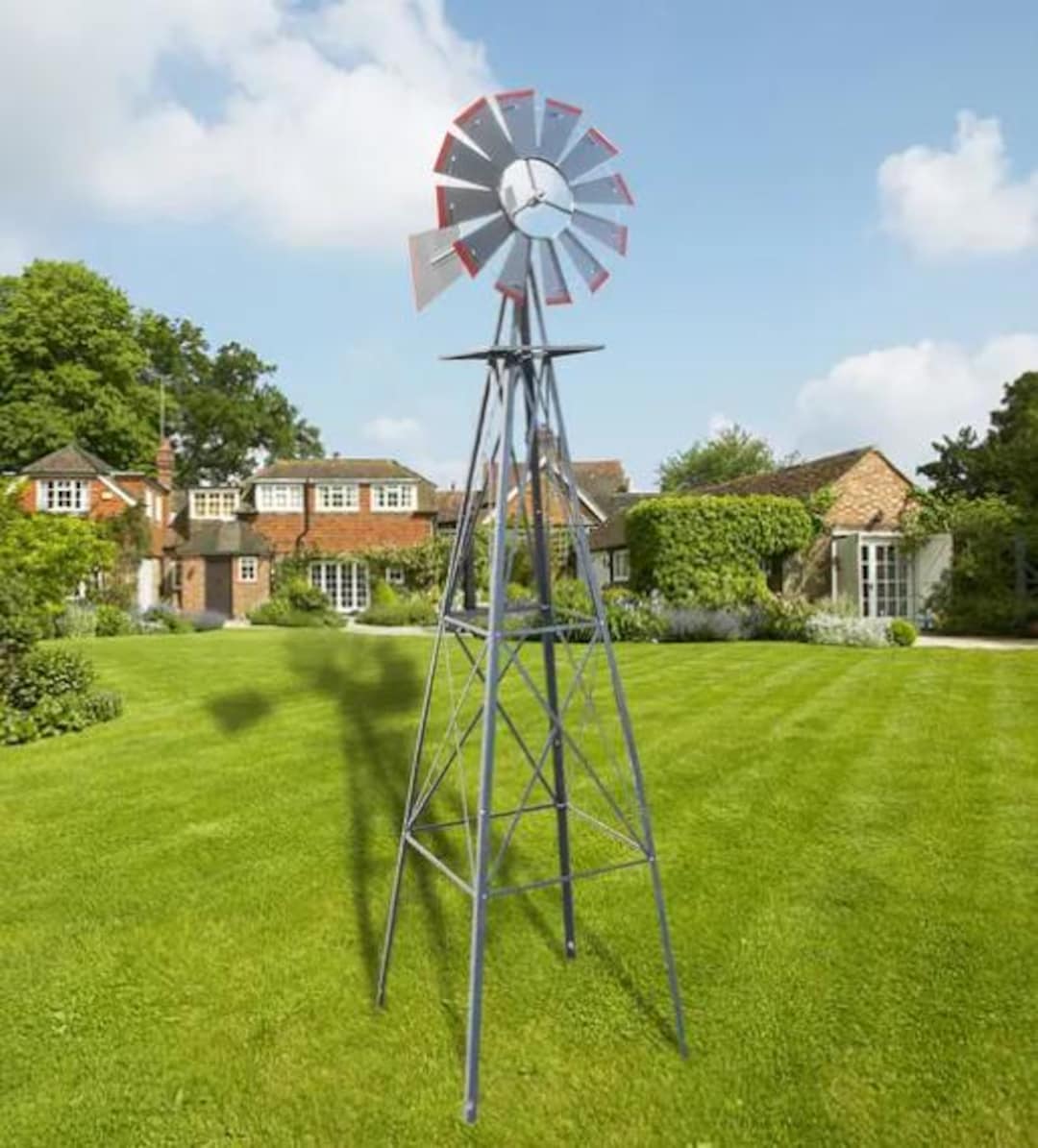 Windmill 8FT Weather Resistant Garden / Yard Metal Ornamental Wind Mill ...