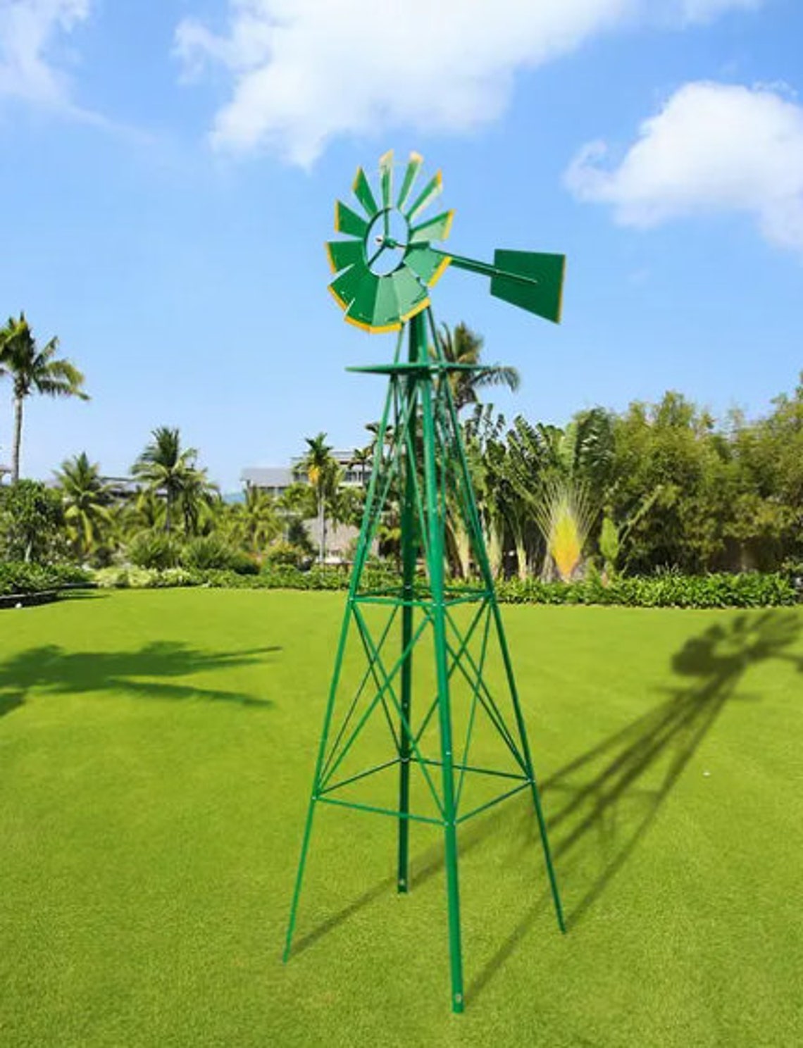 Windmill 8FT Weather Resistant Garden / Yard Metal Ornamental Wind Mill ...