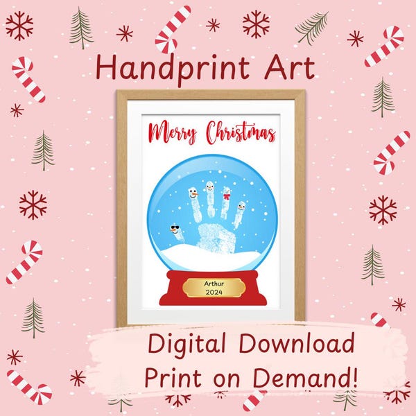 Handprint Snowglobe - Etsy
