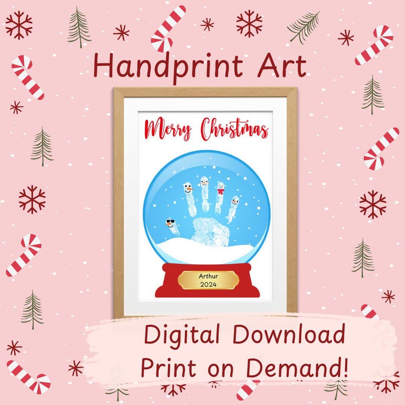 Handprint Snowglobe - Etsy