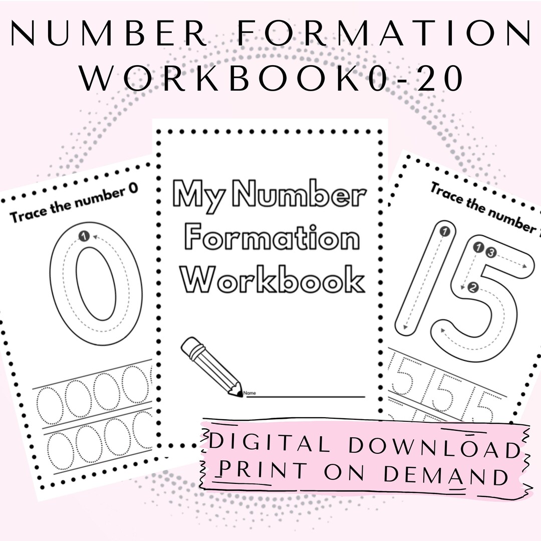 0-20 Number Tracing Worksheets,traceable Numbers,primary/kindergarten ...