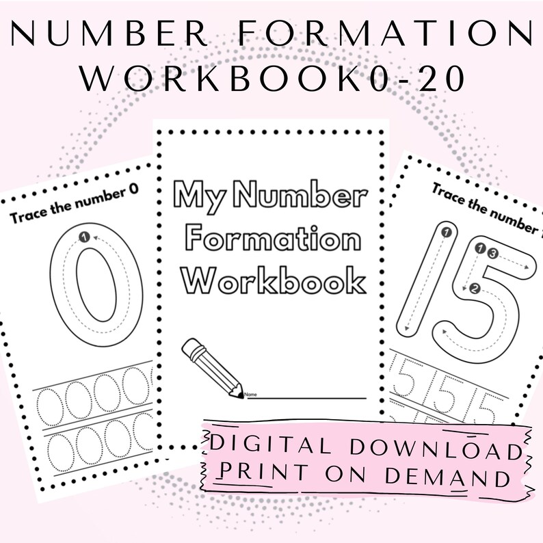 0-20 Number Tracing Worksheets,traceable Numbers,primary/kindergarten ...