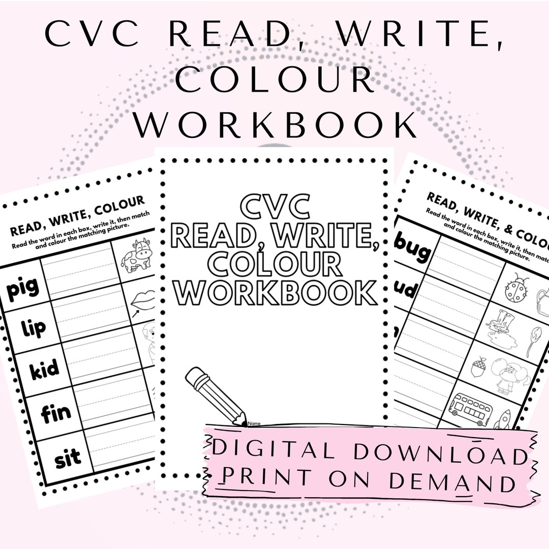 CVC Word Worksheets, Read, Colour, Write Worksheets, Primary ...