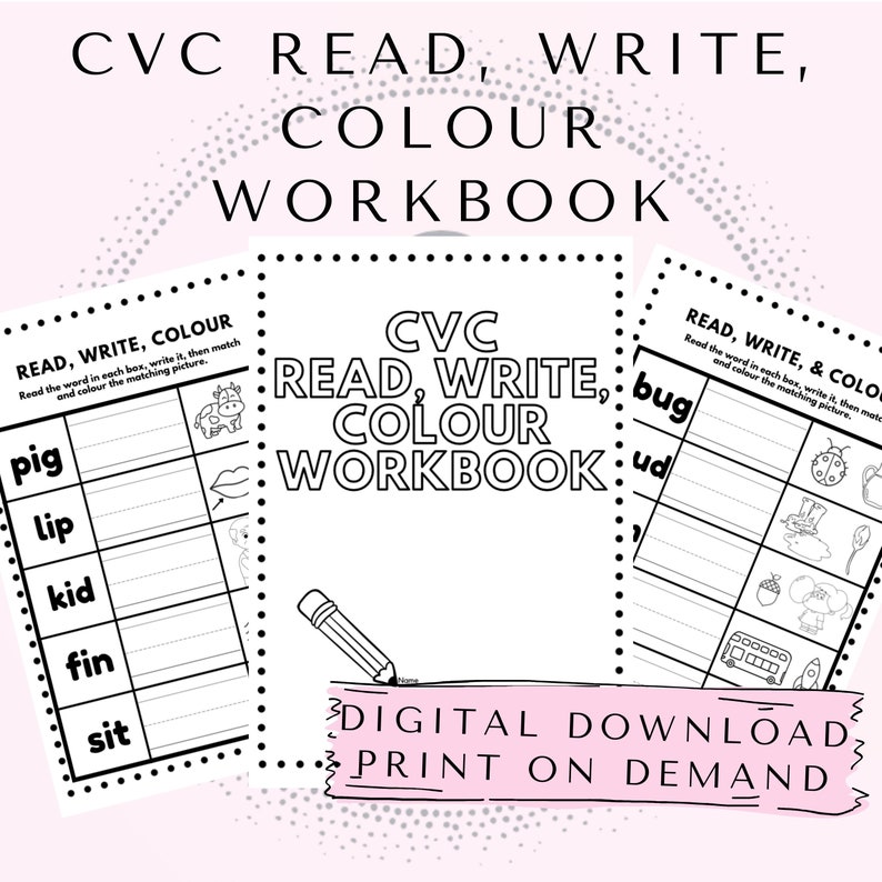 CVC Word Worksheets, Read, Colour, Write Worksheets, Primary ...