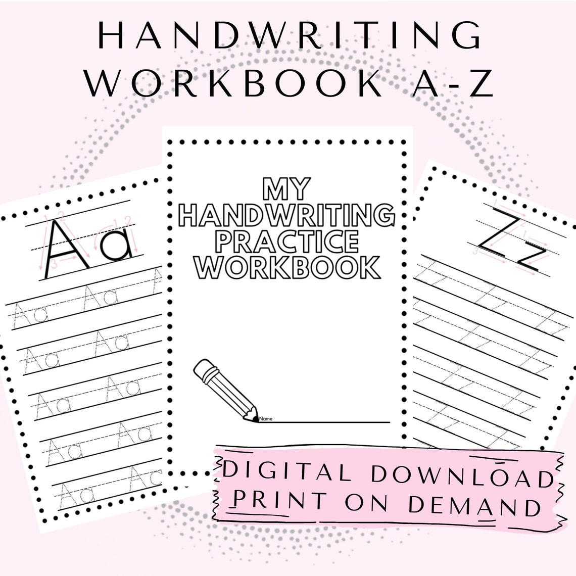 A-Z Handwriting Tracing Worksheets,traceable Letters, Children's ...