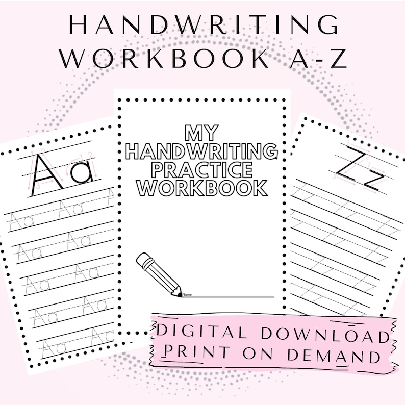 A-Z Handwriting Tracing Worksheets,traceable Letters, Children's ...